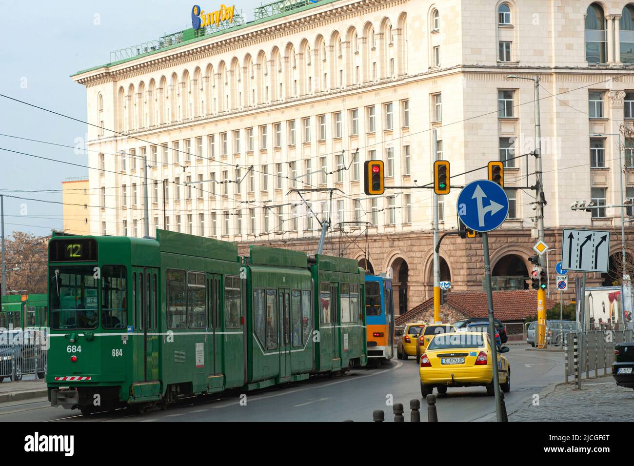 Tram and Traffic in Sofia City Center, Bulgaria Stock Photo - Alamy