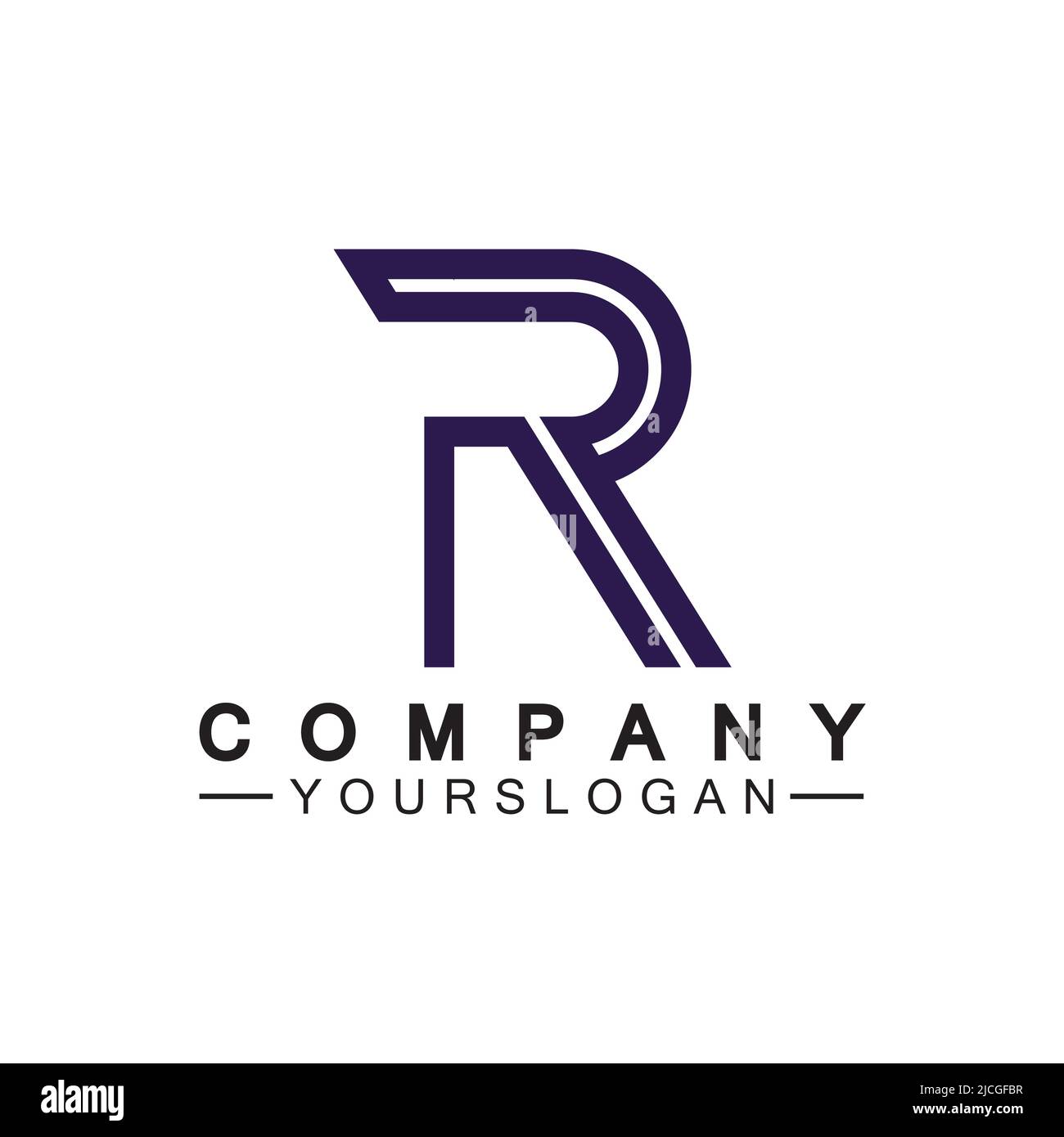 Letter R Monogram Logo Design Brand Identity Logos Designs Vector ...