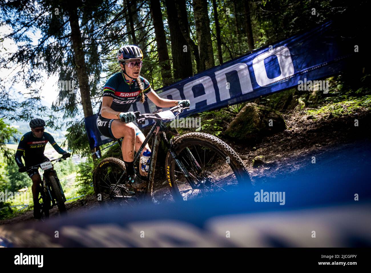 Kate Courtney of USA during the training at the World Cup of cross ...