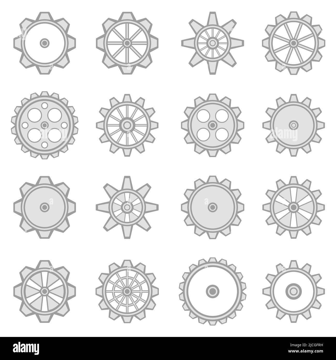 Collection of retro gear icon. Vector vintage transmission cogwheels ...