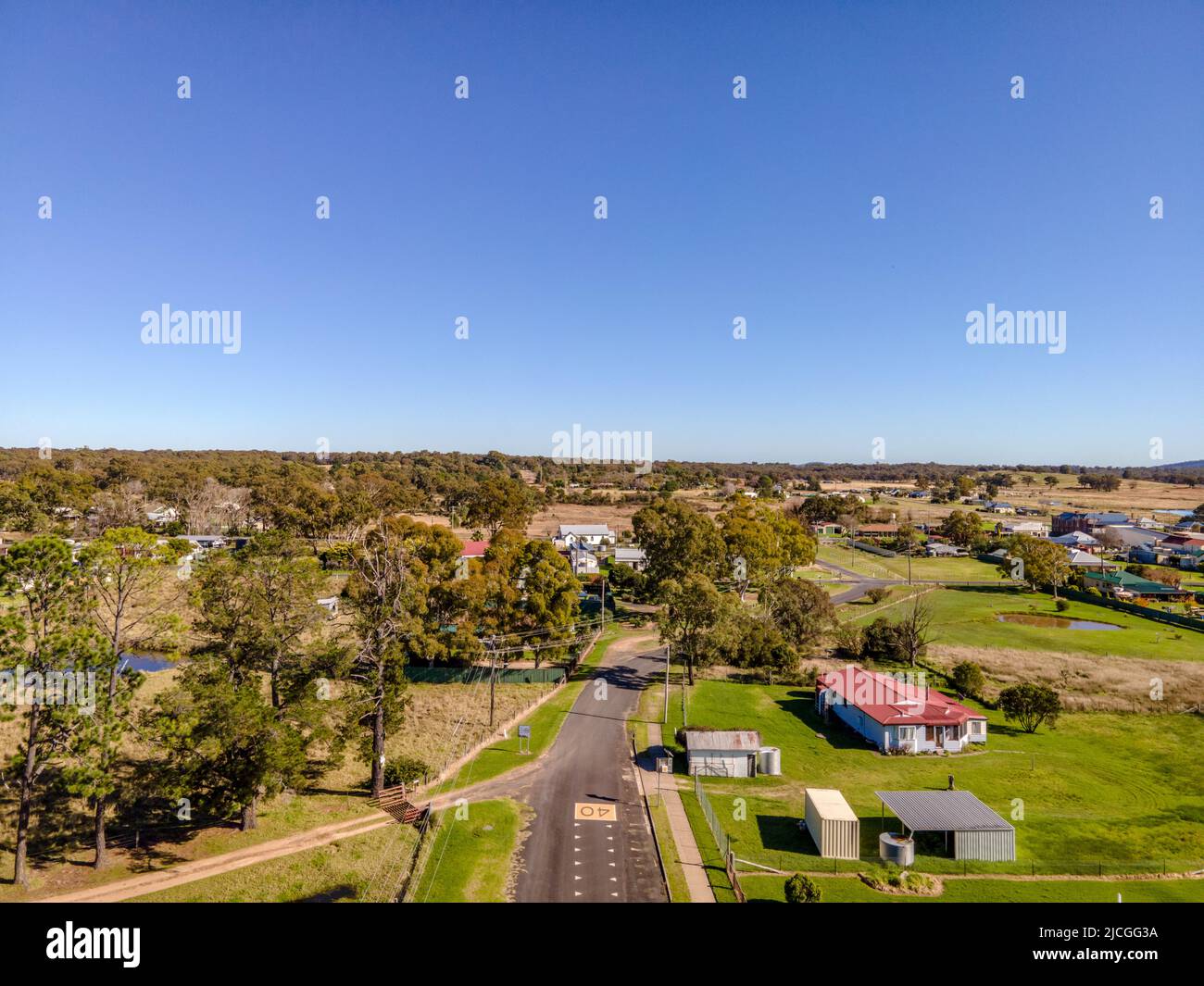 Aerial View of Emmaville, NSW, 2371, Australia, beautiful country town ...