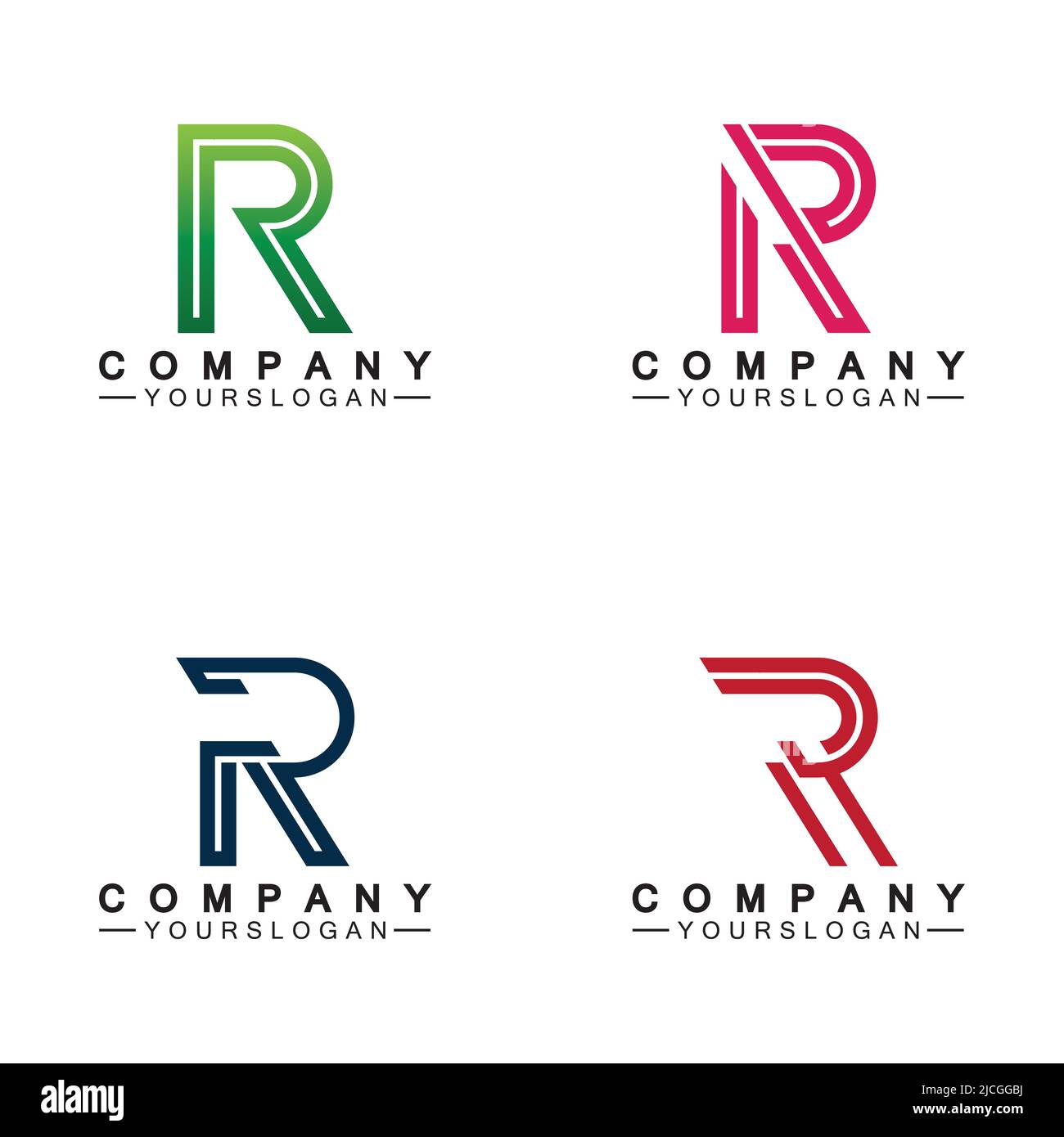 Letter R Monogram Logo Design Brand Identity Logos Designs Vector ...