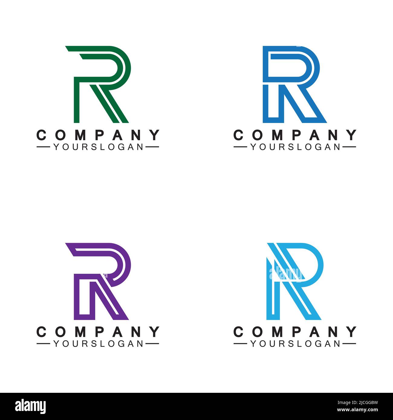Letter R Monogram Logo Design Brand Identity Logos Designs Vector ...