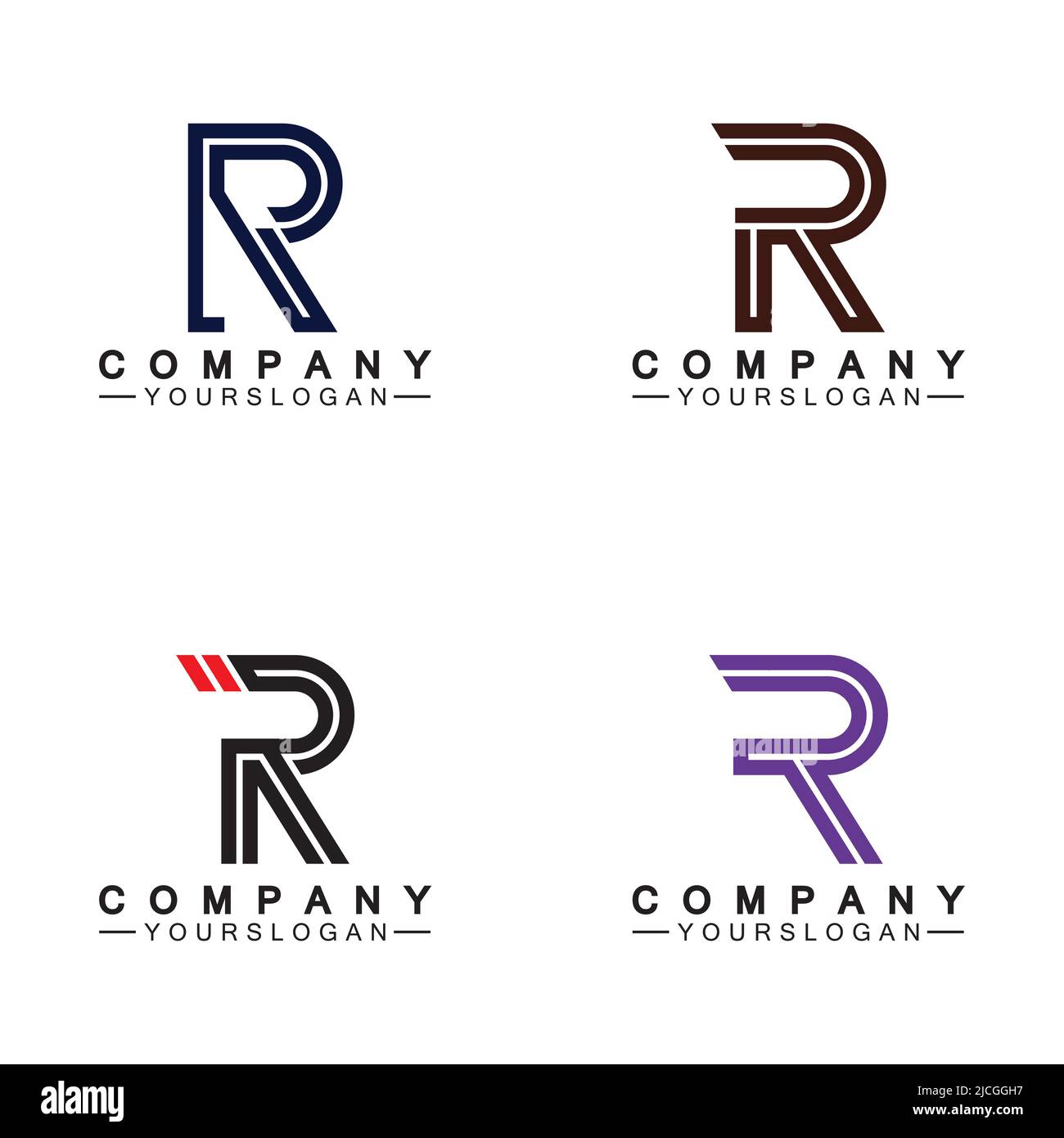Letter R Monogram Logo Design Brand Identity Logos Designs Vector ...