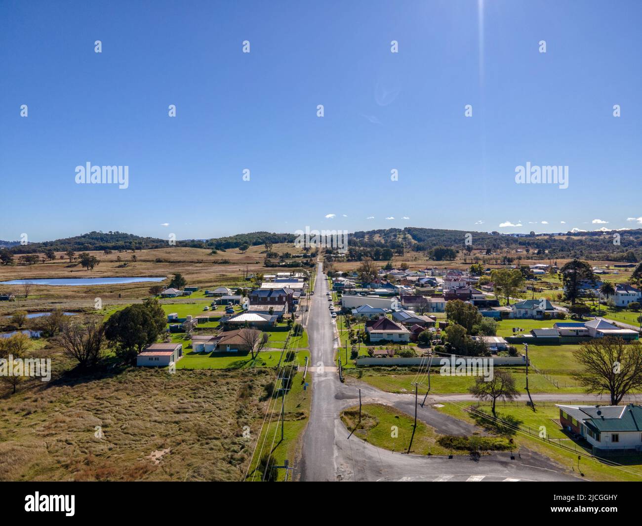 Aerial View of Emmaville, NSW, 2371, Australia, beautiful country town ...