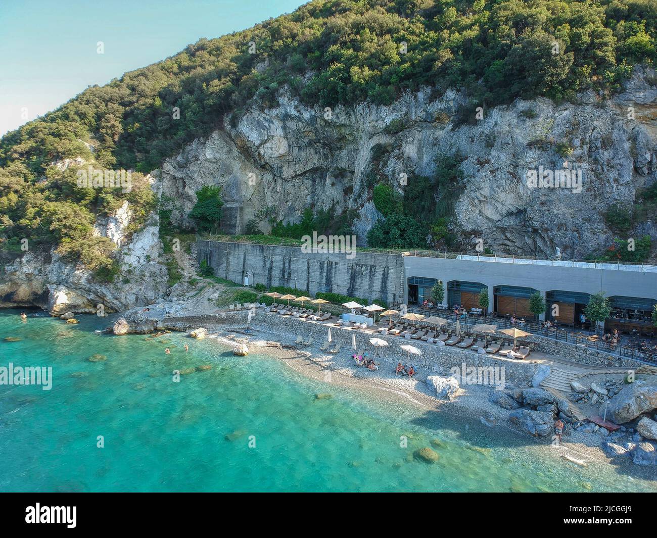 Aerial view over the famous Panteleimonas beach in Pieria, Greece Stock Photo - Alamy