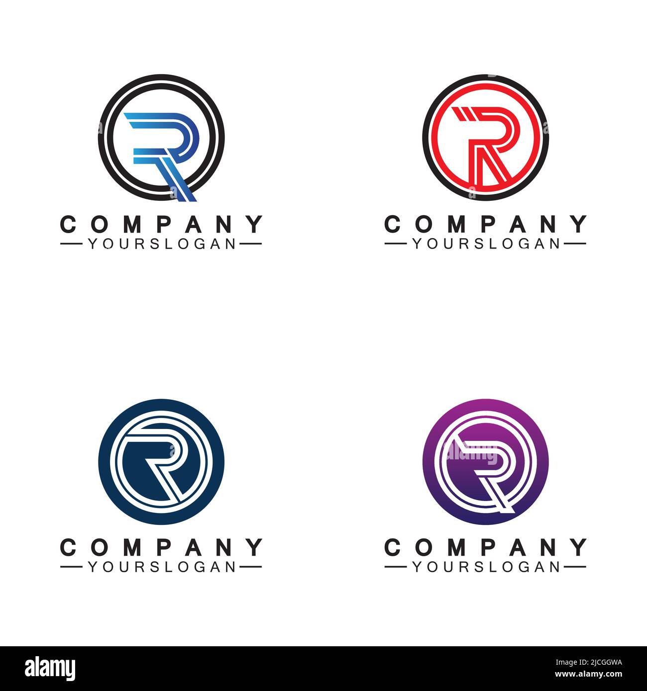Letter R Monogram Logo Design Brand Identity Logos Designs Vector ...