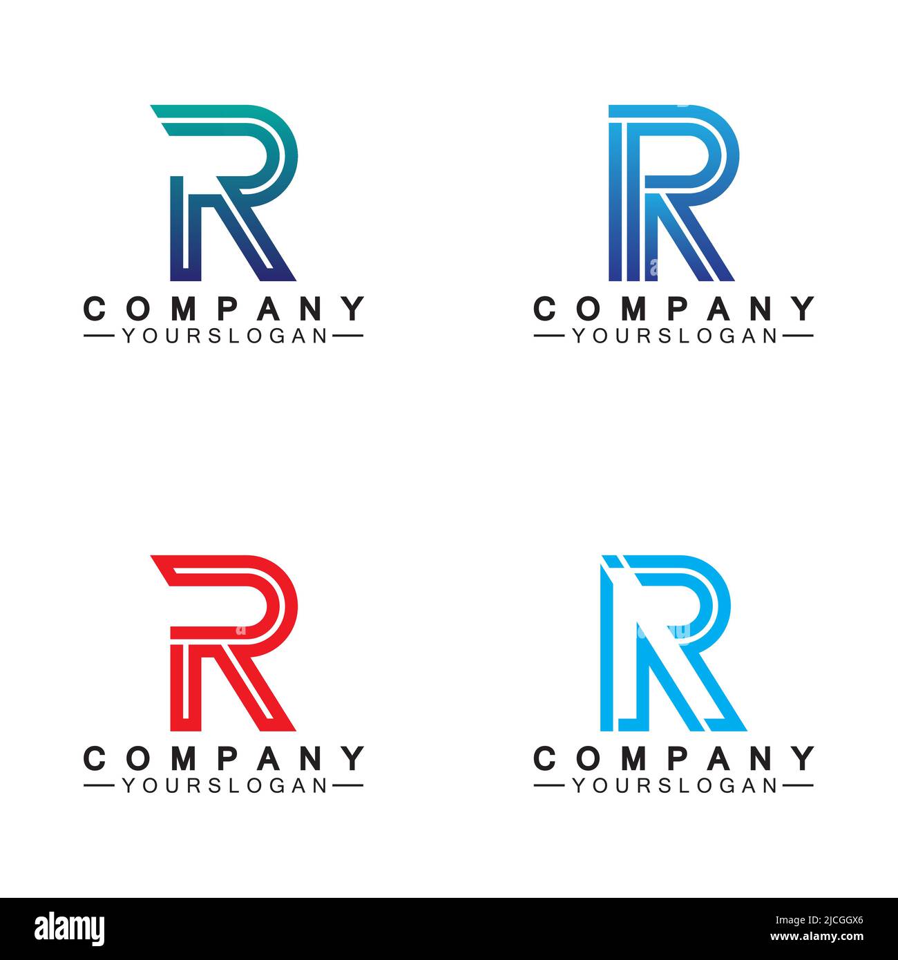 Letter R Monogram Logo Design Brand Identity Logos Designs Vector ...