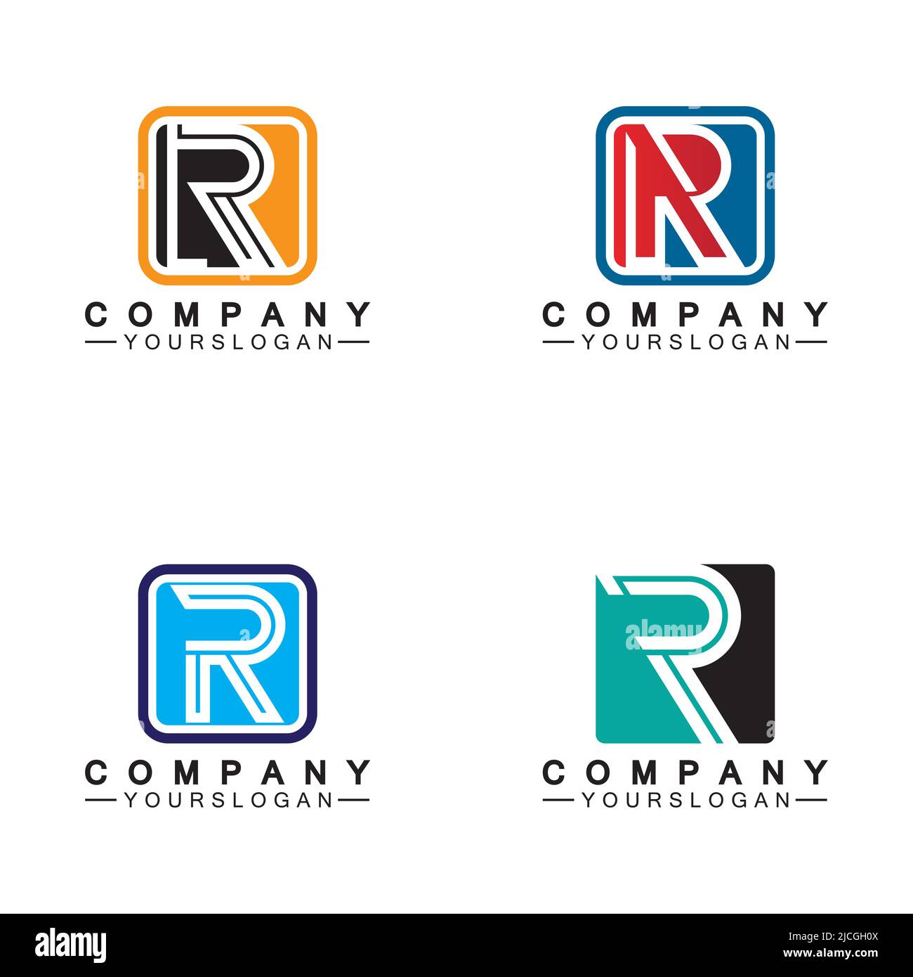 Letter R Monogram Logo Design Brand Identity Logos Designs Vector ...