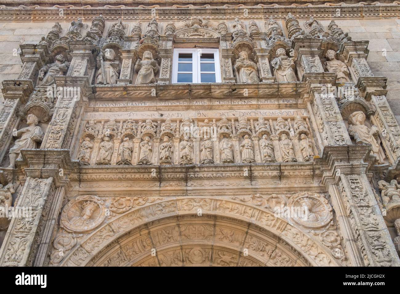 Entrance to the Parador Hostal de los Reyes Catolicos in Plaza del ...
