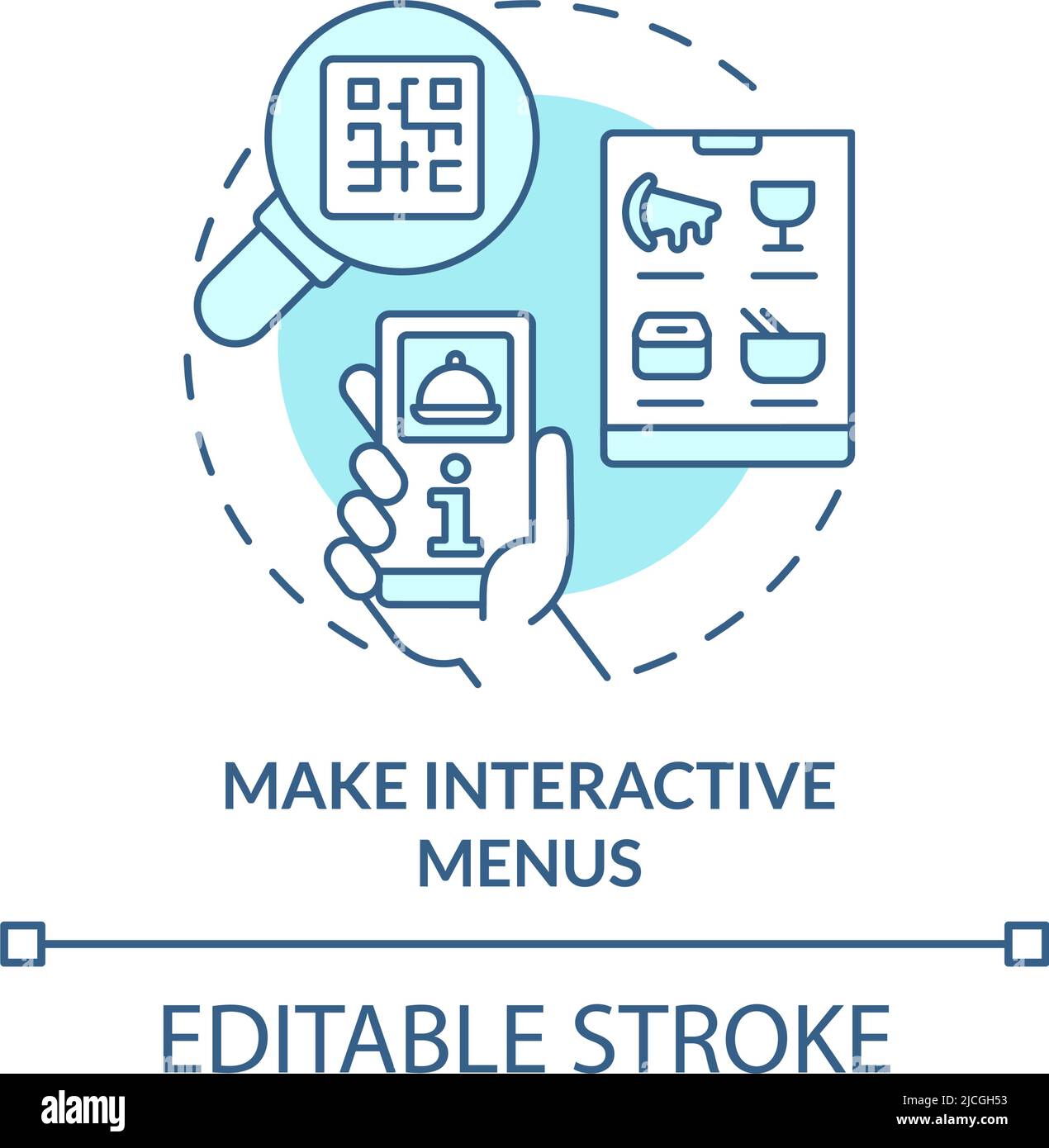 Make interactive menus turquoise concept icon Stock Vector Image & Art ...