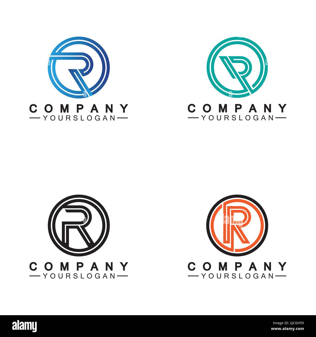Letter R Monogram Logo Design Brand Identity Logos Designs Vector ...