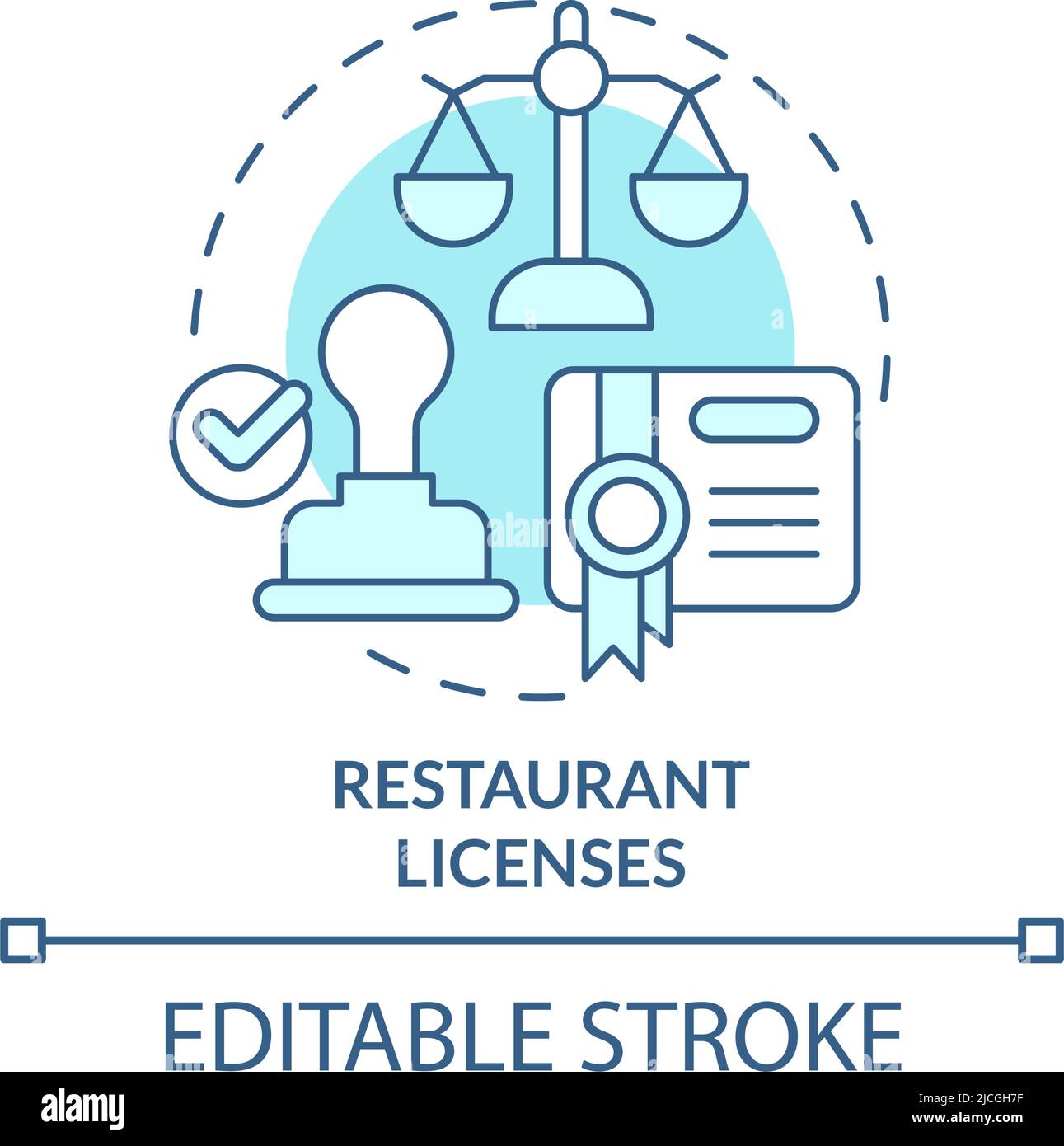 Restaurant licenses turquoise concept icon Stock Vector Image & Art - Alamy