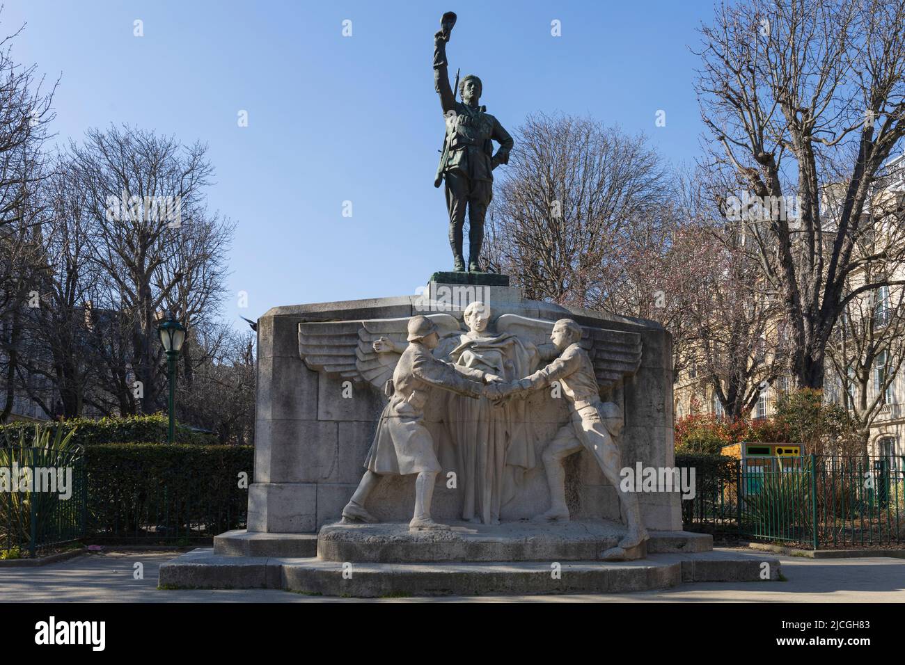 Memorial to American Volunteers, Place des États-Unis, Paris Stock ...