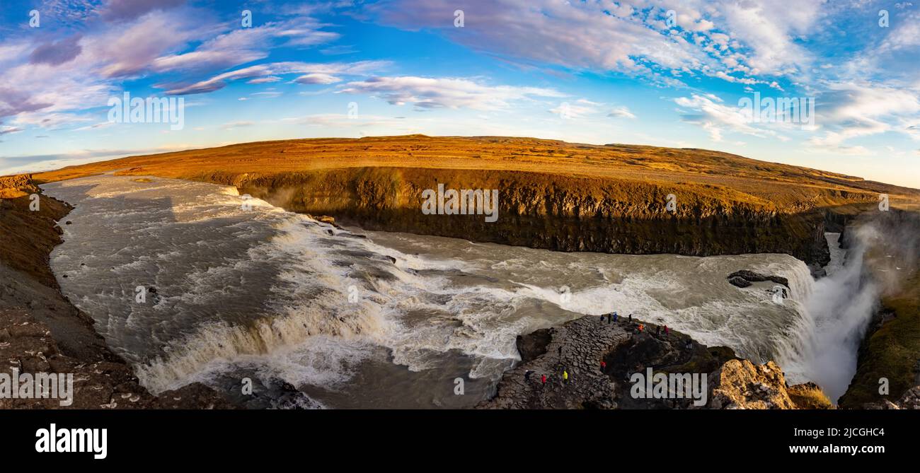 Icelandic Waterfall Gullfoss - Golden Falls Stock Photo - Alamy