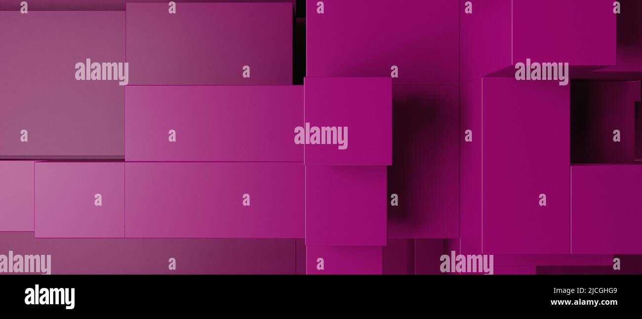 Abstract Metallic 3D Blocks Cubes Trendy Futuristic Dark Red 3D ...