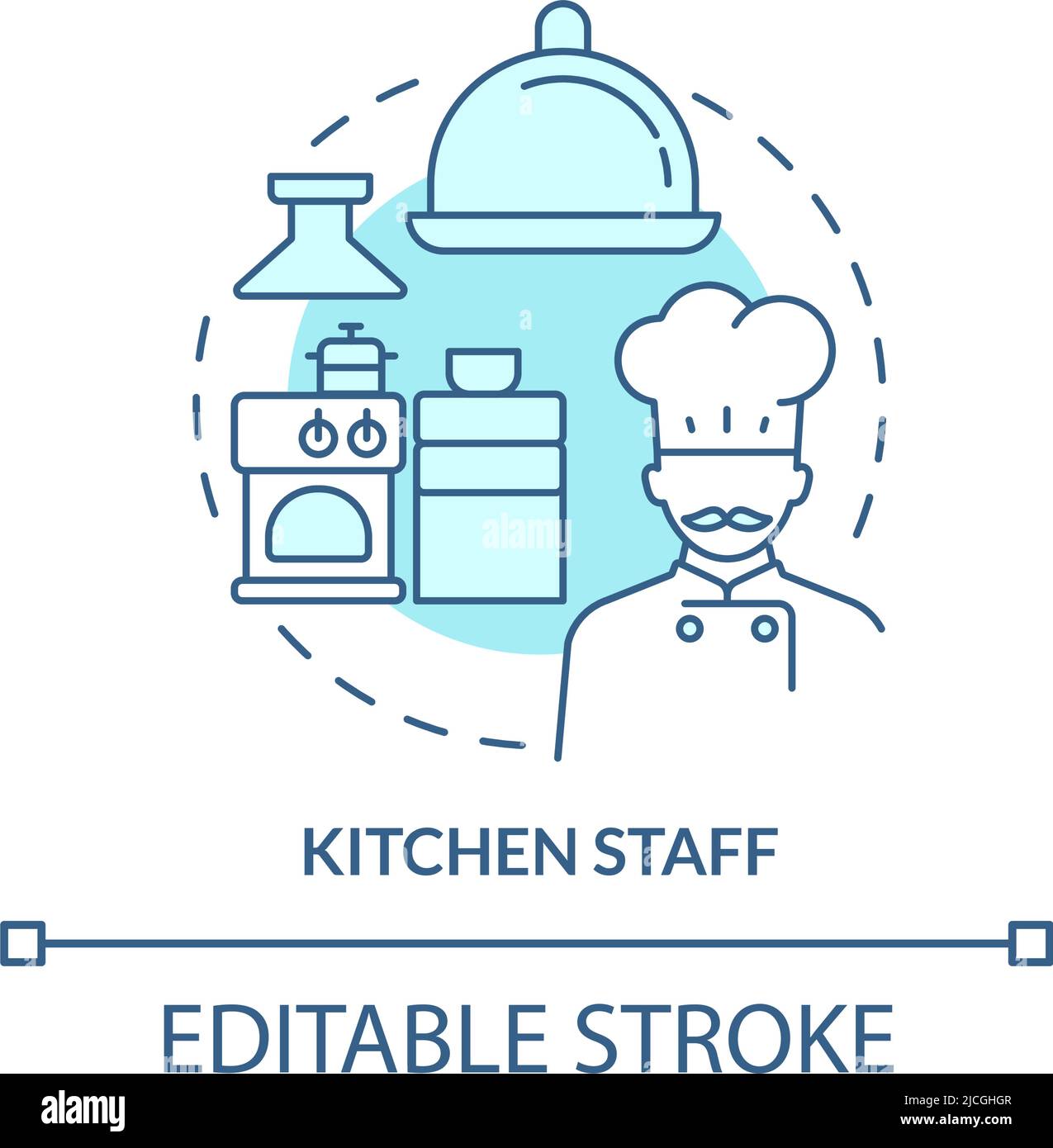 Kitchen staff turquoise concept icon Stock Vector Image & Art - Alamy