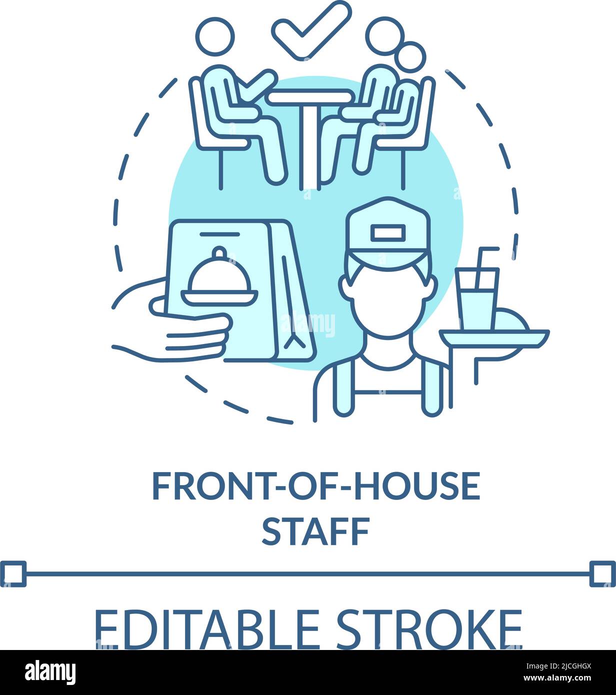 Front-of-house staff turquoise concept icon Stock Vector Image & Art ...