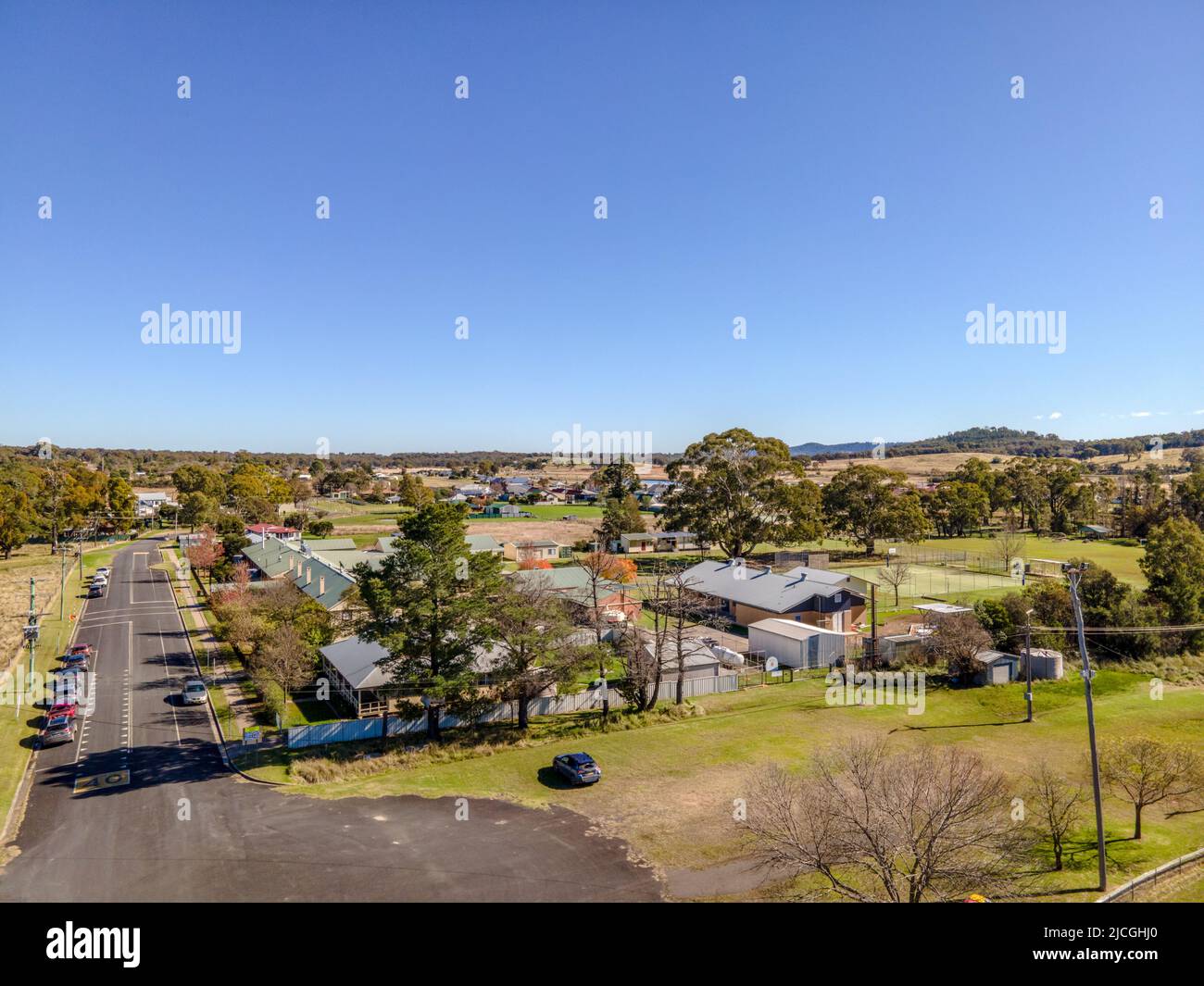 Aerial View of Emmaville, NSW, 2371, Australia, beautiful country town ...
