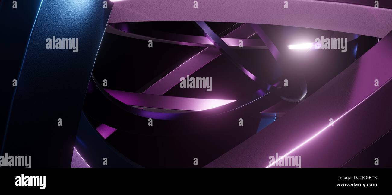 Abstract Chrome Overlapping Metallic Surfaces Deep Grey Background 3D ...