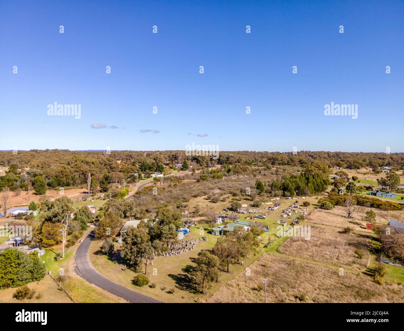 Aerial View of Emmaville, NSW, 2371, Australia, beautiful country town ...