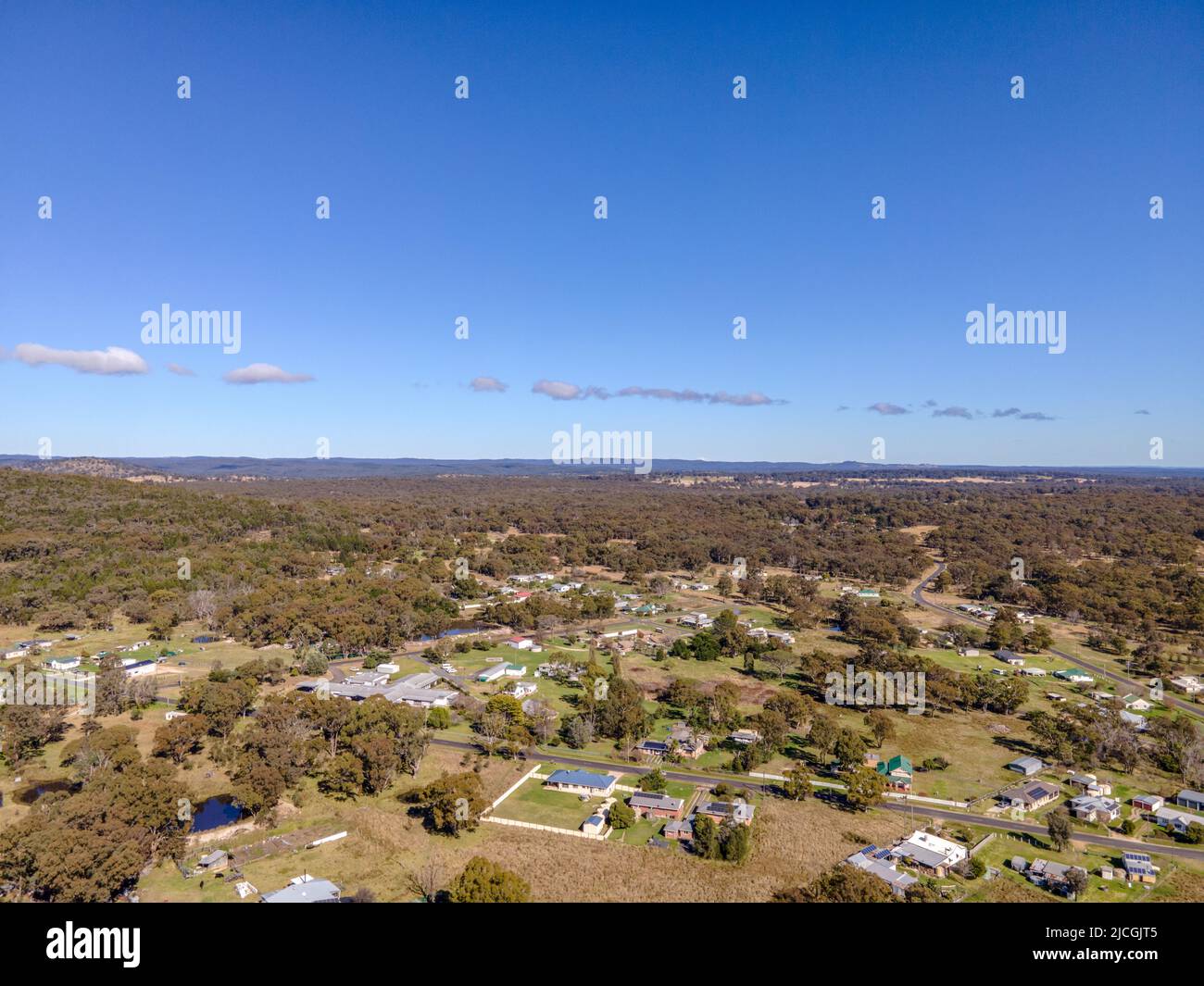 Aerial View of Emmaville, NSW, 2371, Australia, beautiful country town ...