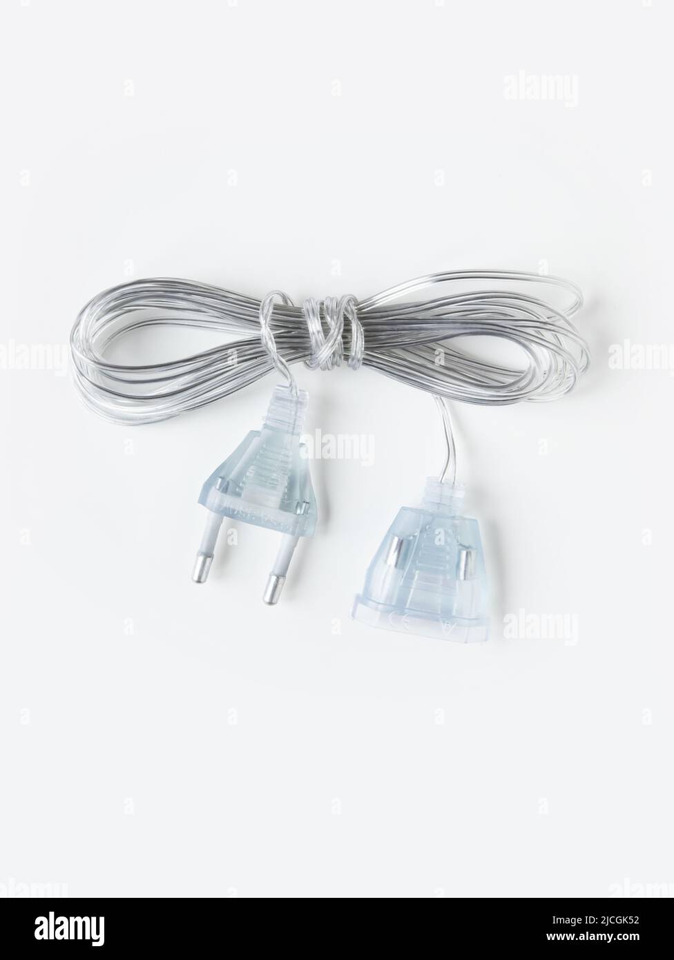 Transparent extension garland with plug 3 meters long on white ...