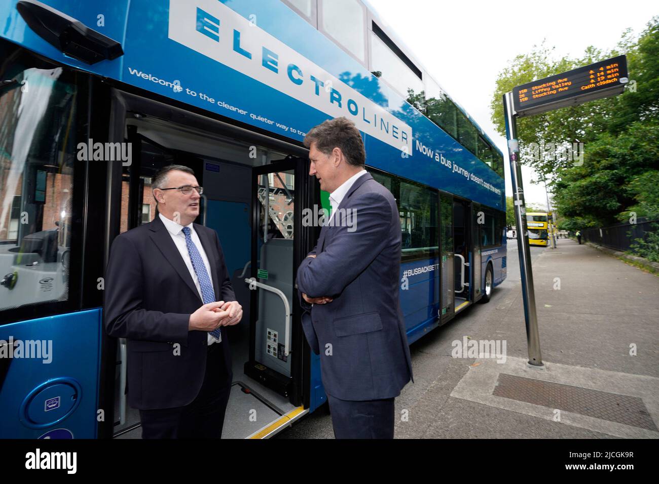 Wrightbus MD Neil Collins (left) and Transport minister Eamon Ryan at a ...