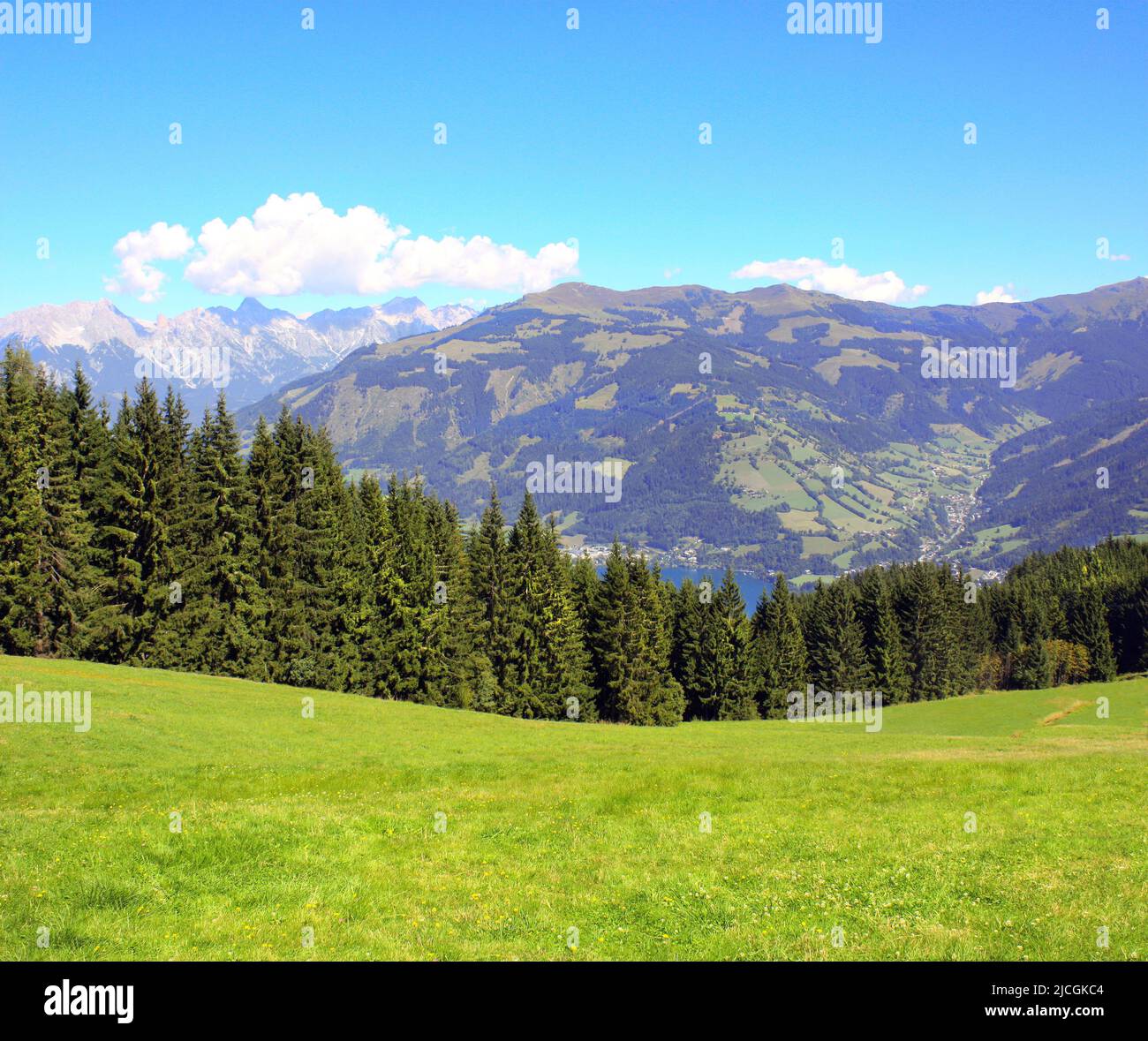 Alps mountains in Tirol, Austria. Aerial view of idyllic mountain ...