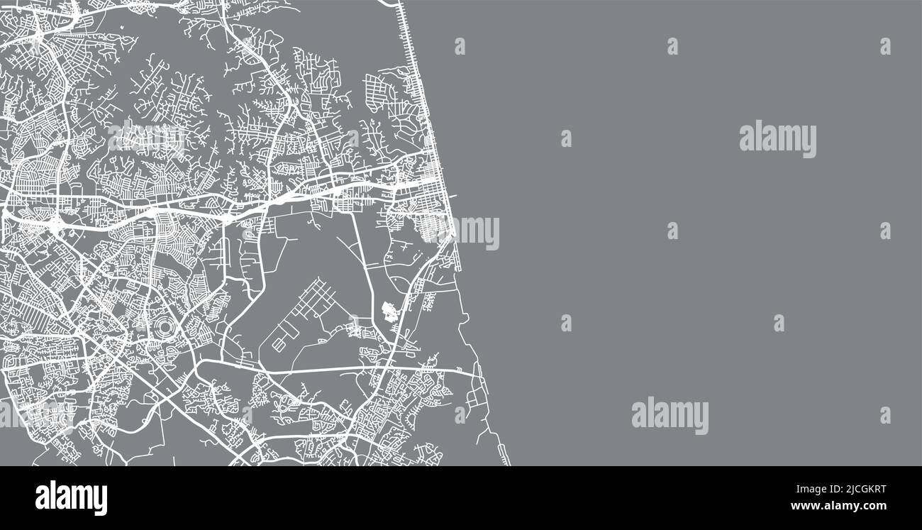 Urban vector city map of Virginia Beach, Virginia , United States of ...