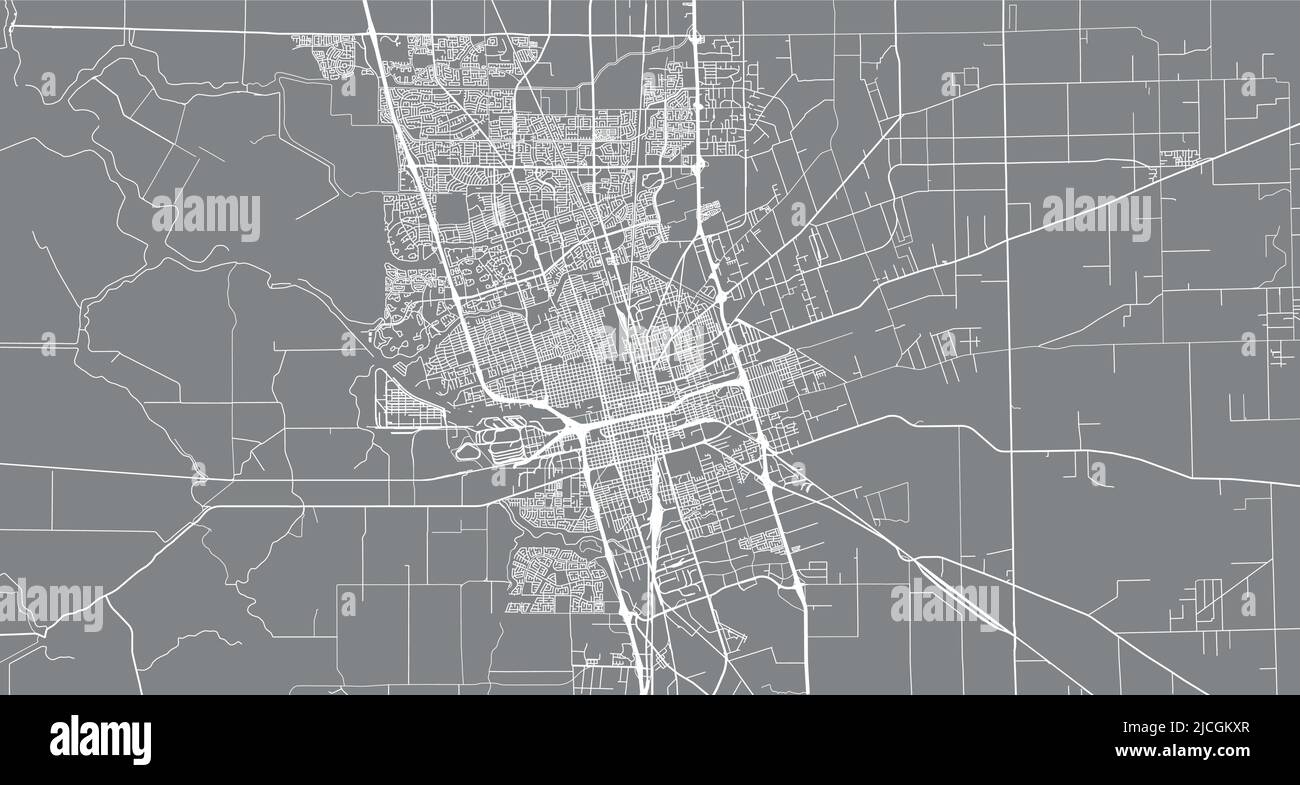 Urban vector city map of Stockton, California , United States of ...