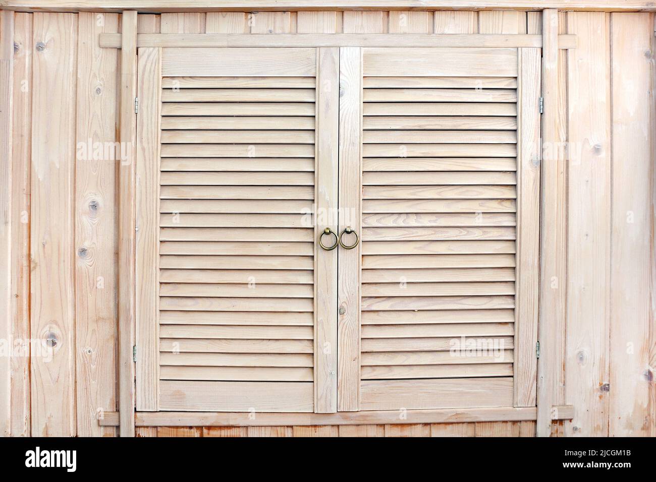 Rustic wooden cupboard. Handmade wooden locker in country style with ...