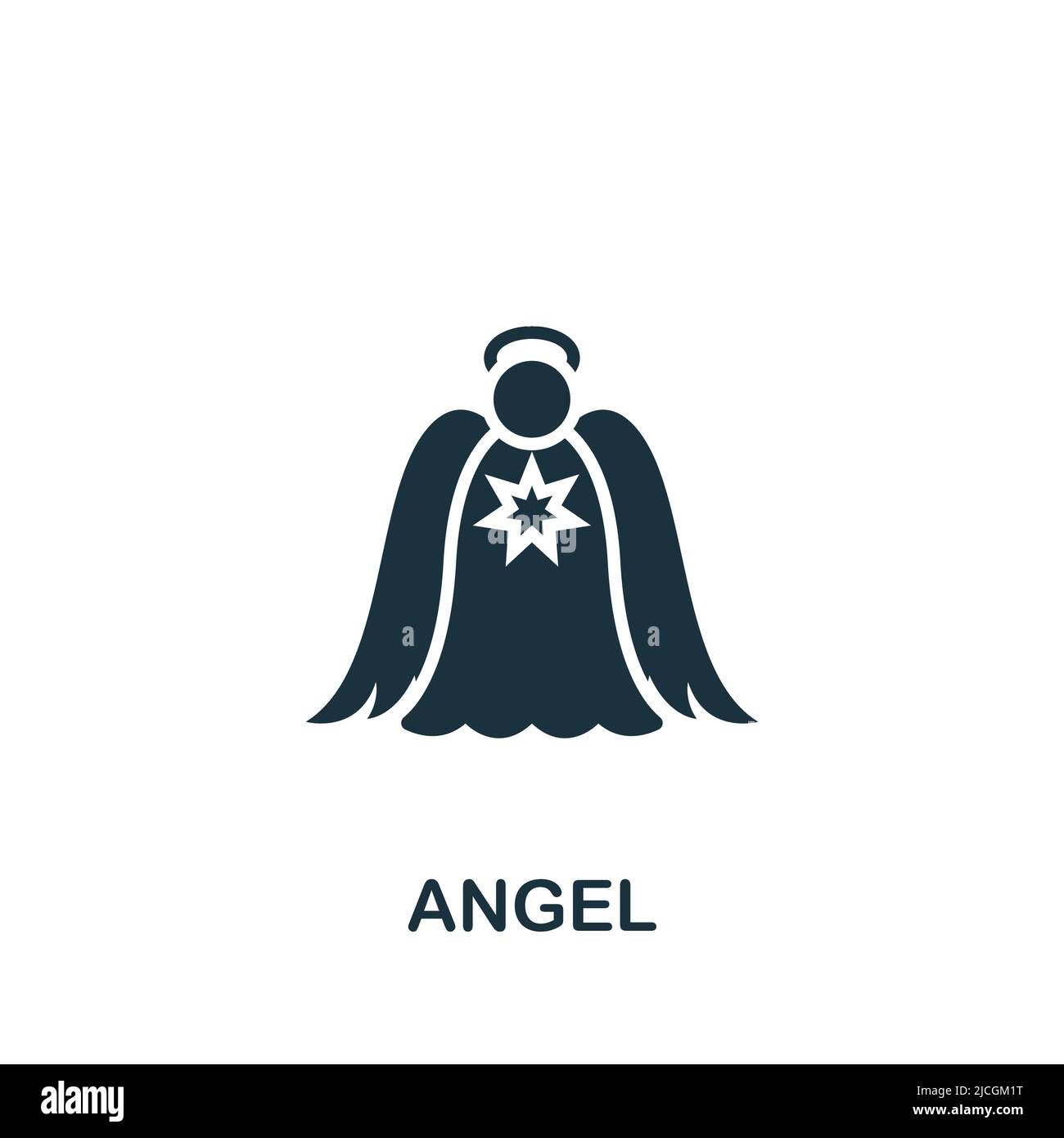 Angel icon. Monochrome simple icon for templates, web design and ...