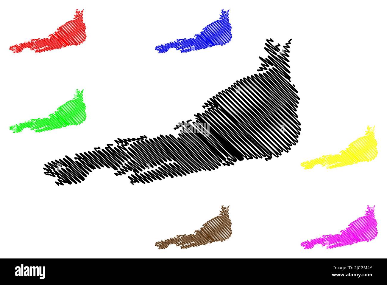 Froya island (Kingdom of Norway) map vector illustration, scribble ...