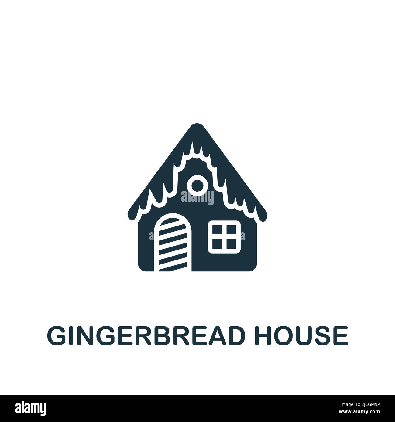Gingerbread House icon. Monochrome simple icon for templates, web ... Gingerbread House icon. Monochrome simple icon for templates, web ...