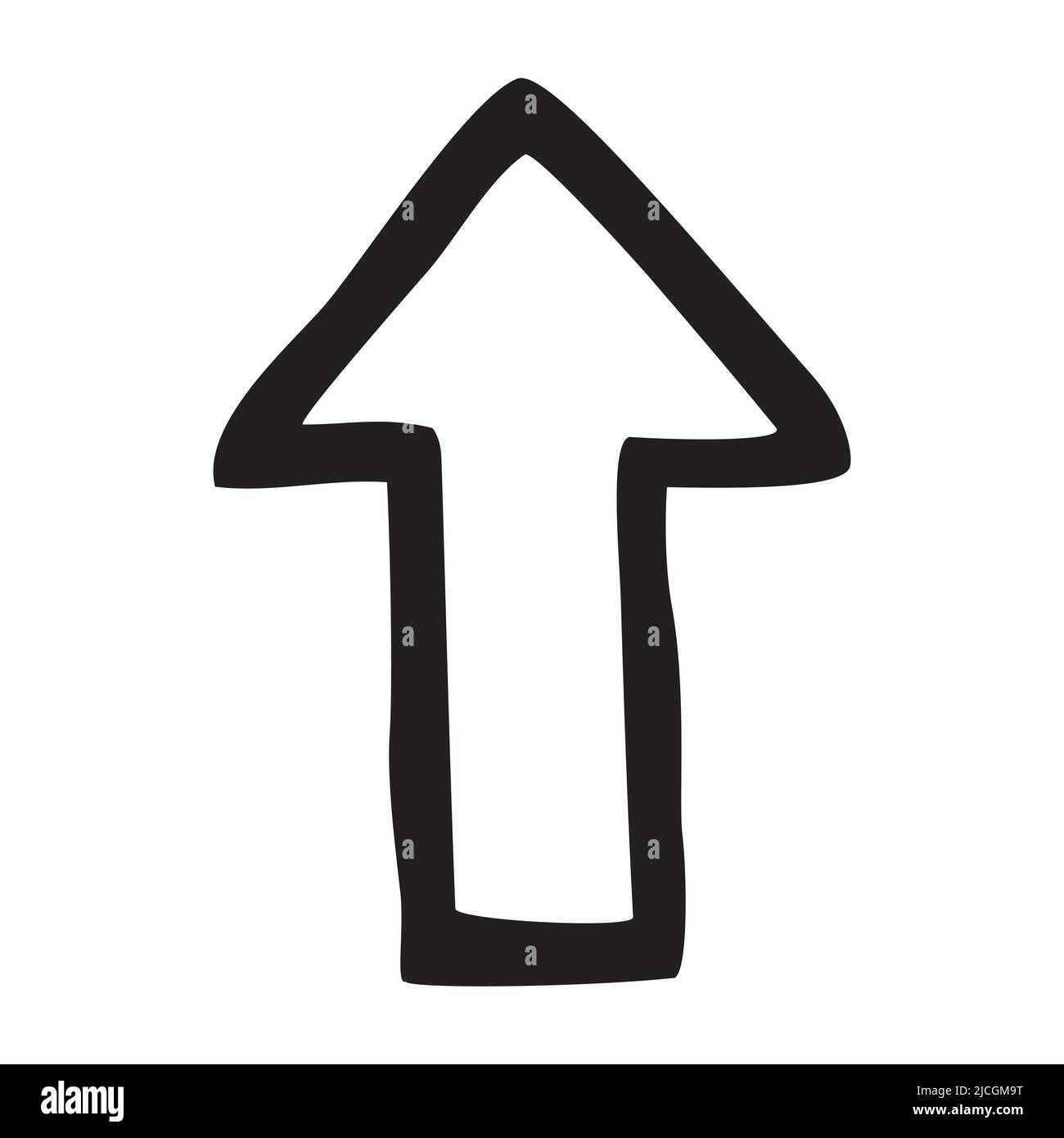 Doodle up arrow symbol hand drawn with thin line. Graphic design ...