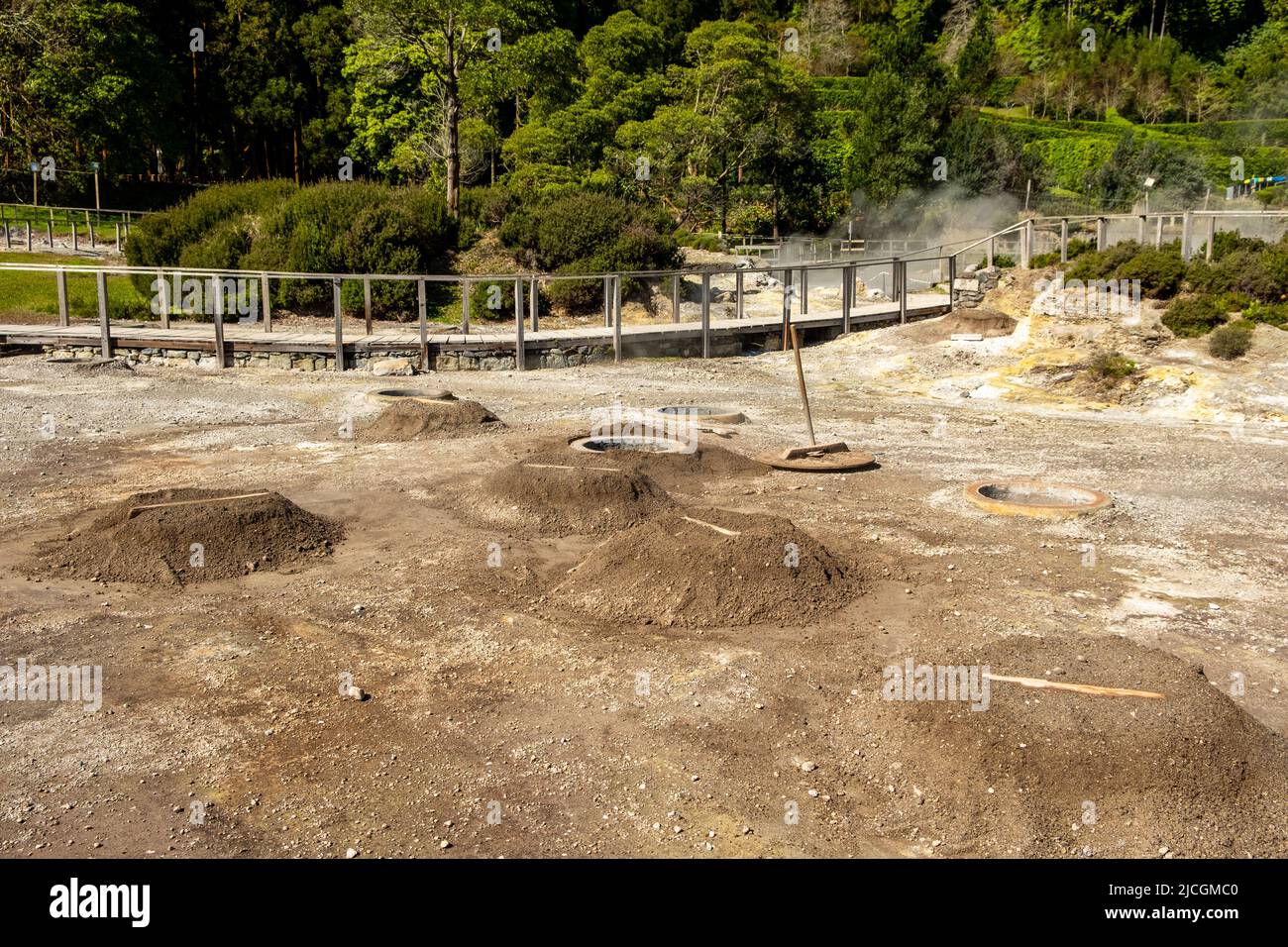 Holes in the ground for cooking traditional food -" Cozido das Furnas ...