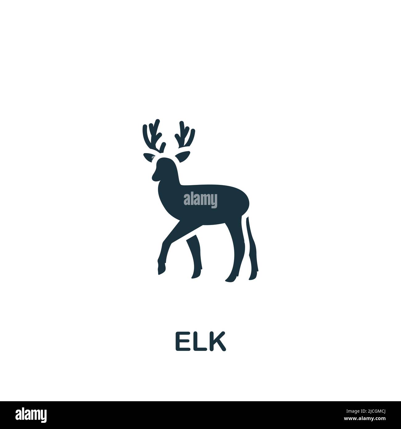 Elk icon. Monochrome simple icon for templates, web design and ...