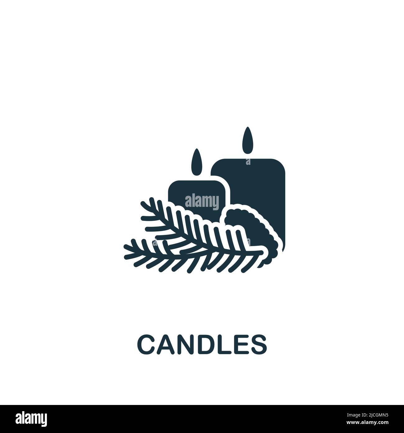 Candles icon. Monochrome simple icon for templates, web design and ...