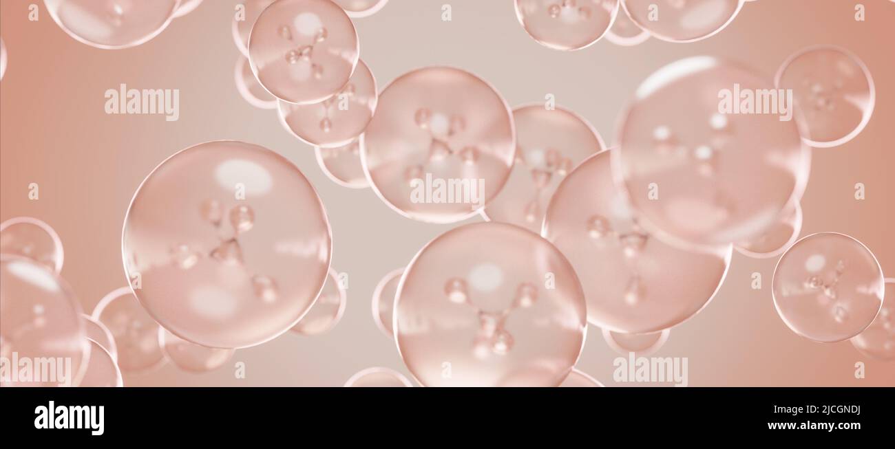 Creative Luxurious Molecules Collagen Serum Vitamin Skin Care Concept ...