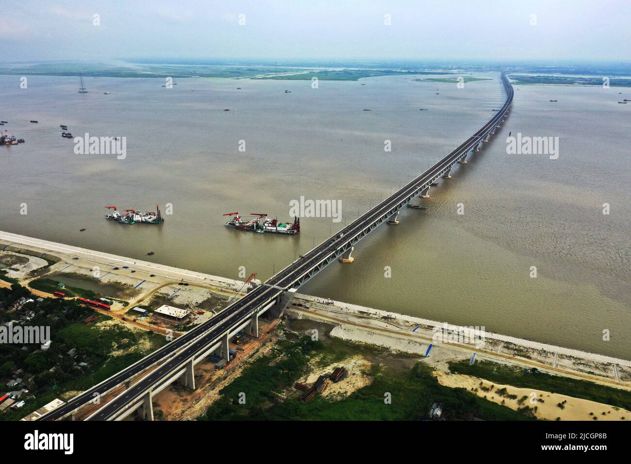 Munshiganj, Bangladesh - June 12, 2022: The bird's-eye view of Padma ...
