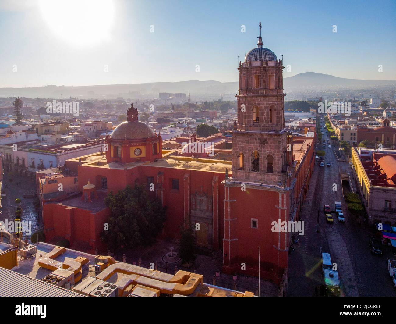 An aerial view of Queretaro City, Mexico. Drone photo in the morning in ...