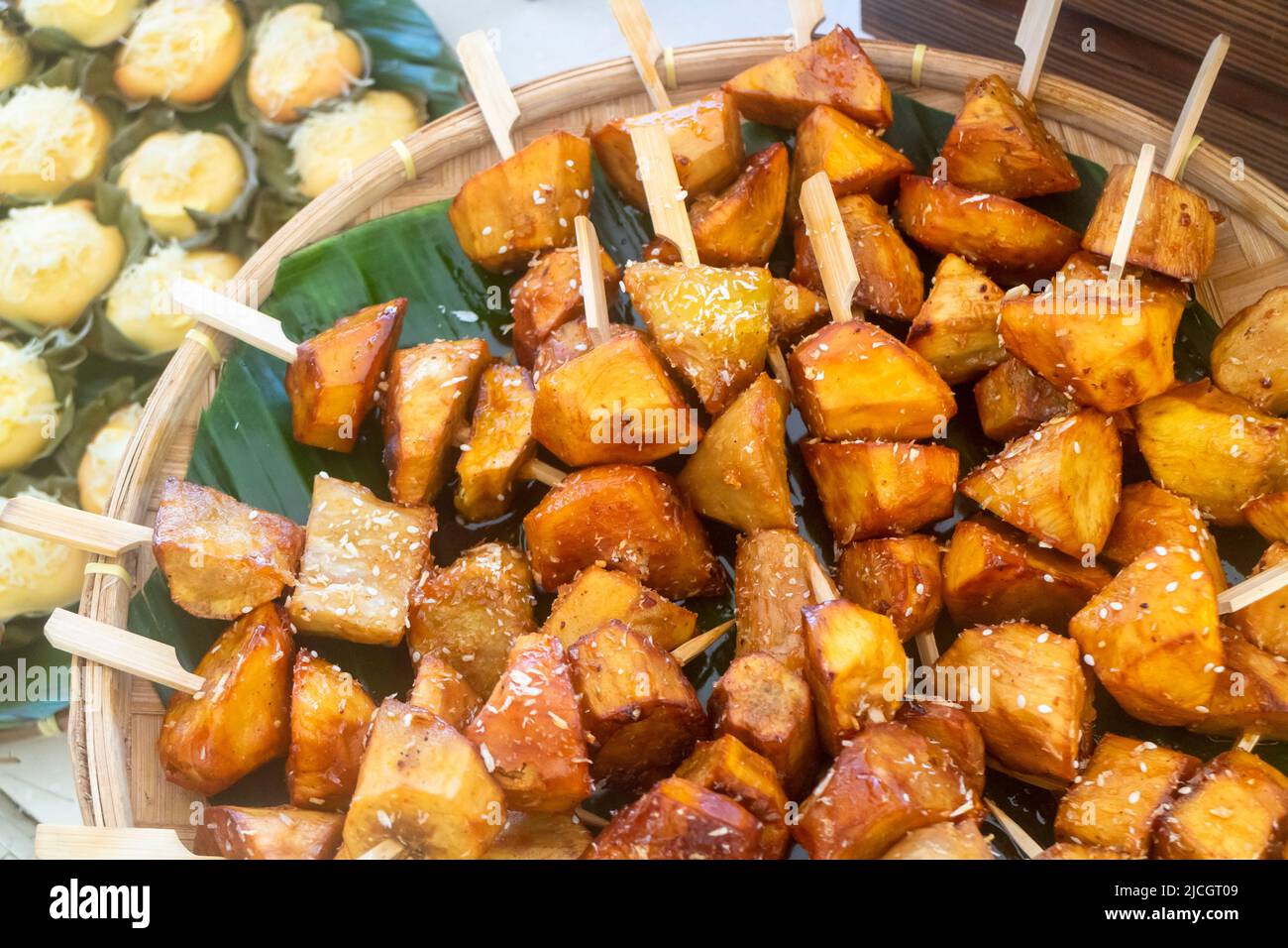 Fried camote or sweet potato snack at Bluewater Sumilon Resort in Cebu ...