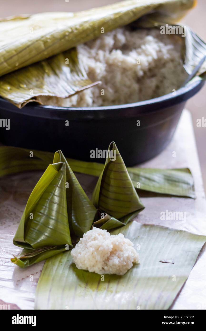 Filipino sticky rice cakes locally called puto maya in Dumaguete City ...