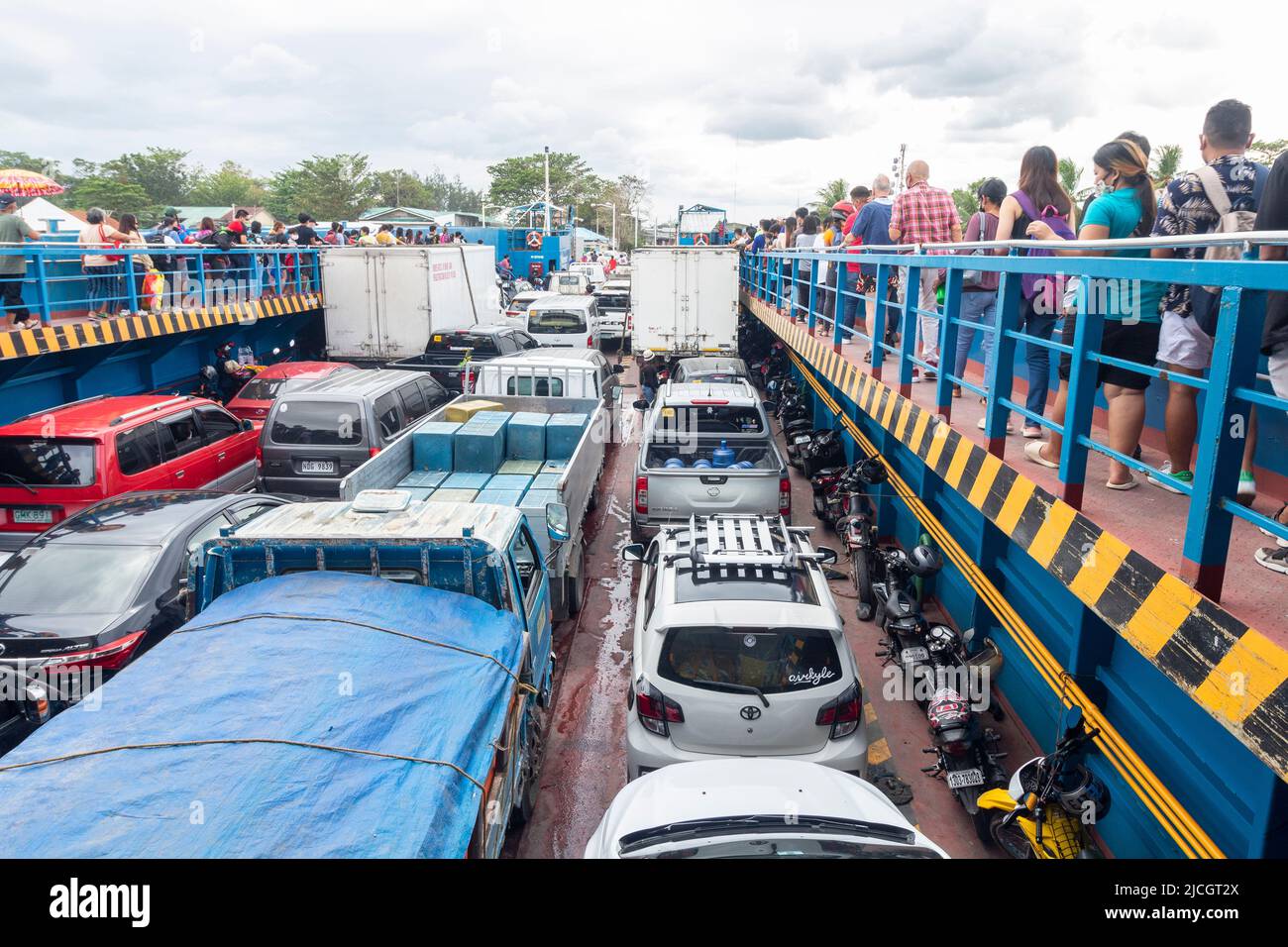 Ferry travel at the port of Sibulan in Negros Oriental, Philippines ...