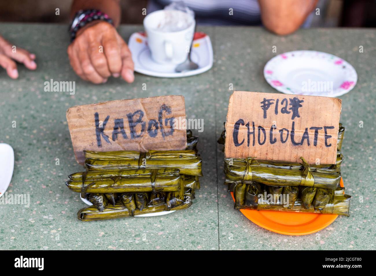 Filipino rice cake locally called budbud at the Painitan in Dumaguete ...
