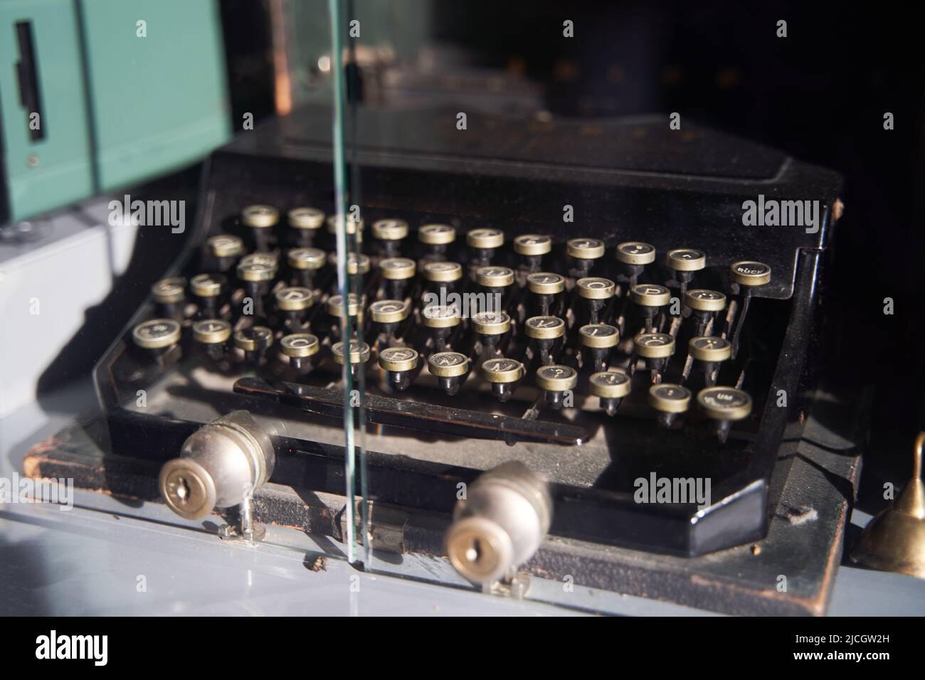 Old iron german typewriter in a museum Stock Photo - Alamy