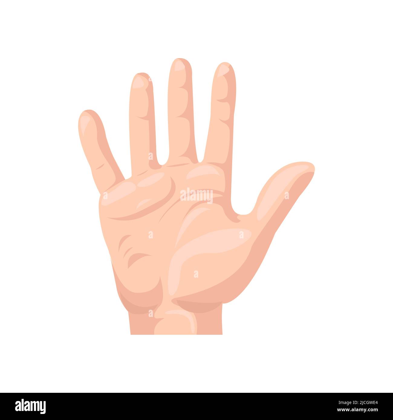Palm flat icon. Colored filled vector element from body parts ...