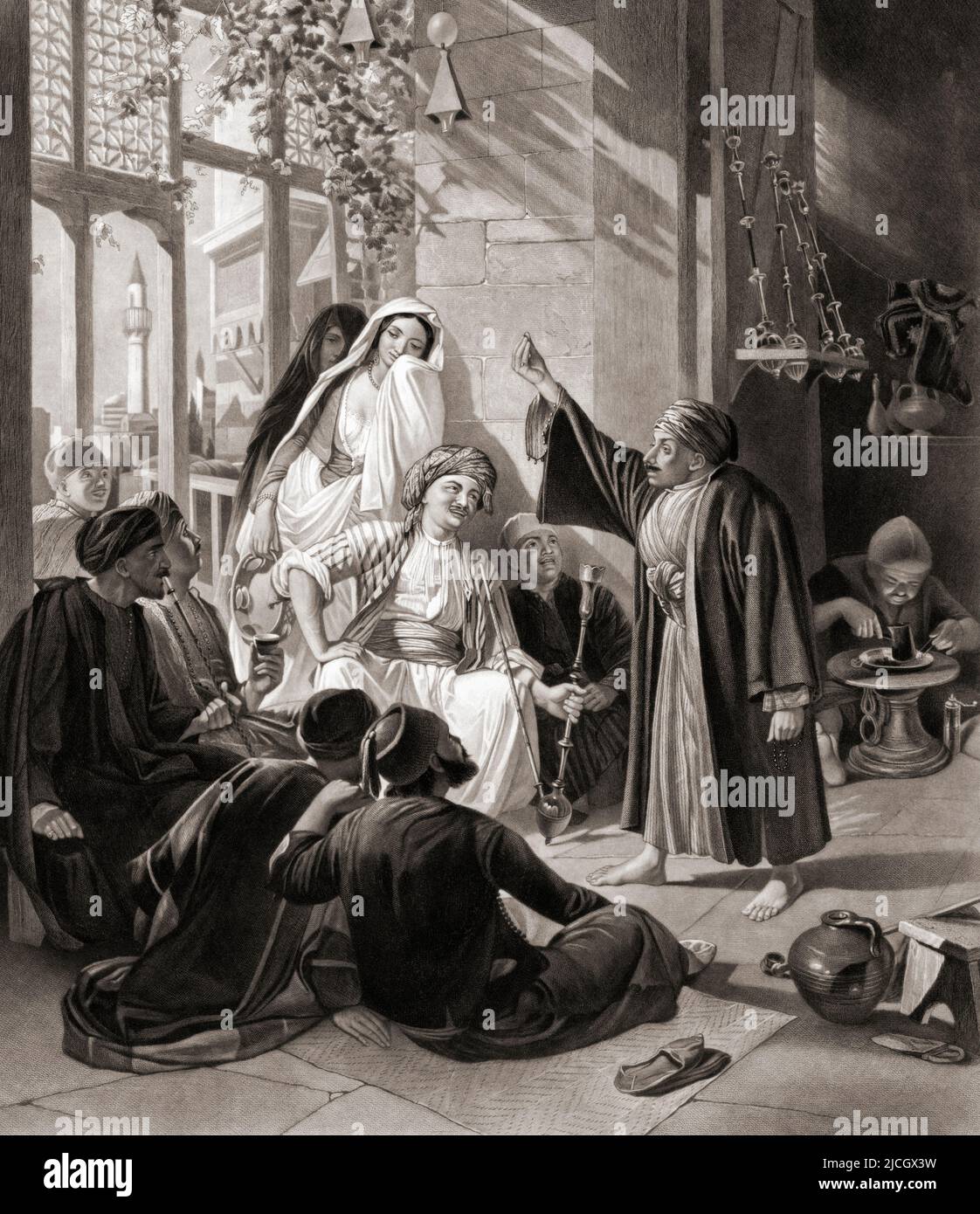 The Hunchback Story-Teller of Damascus Reciting in a Coffee-House, a ...