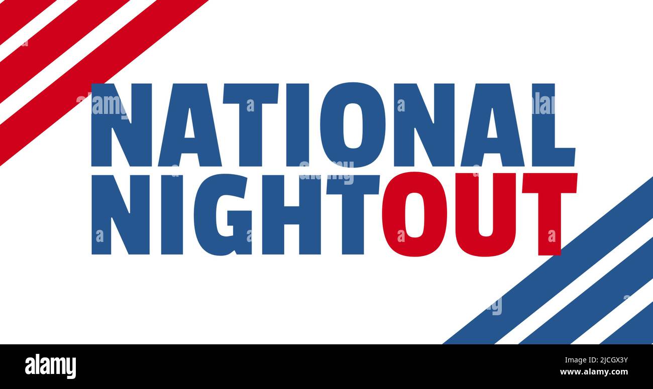 Illustrative image of national night out text with stripes against ...